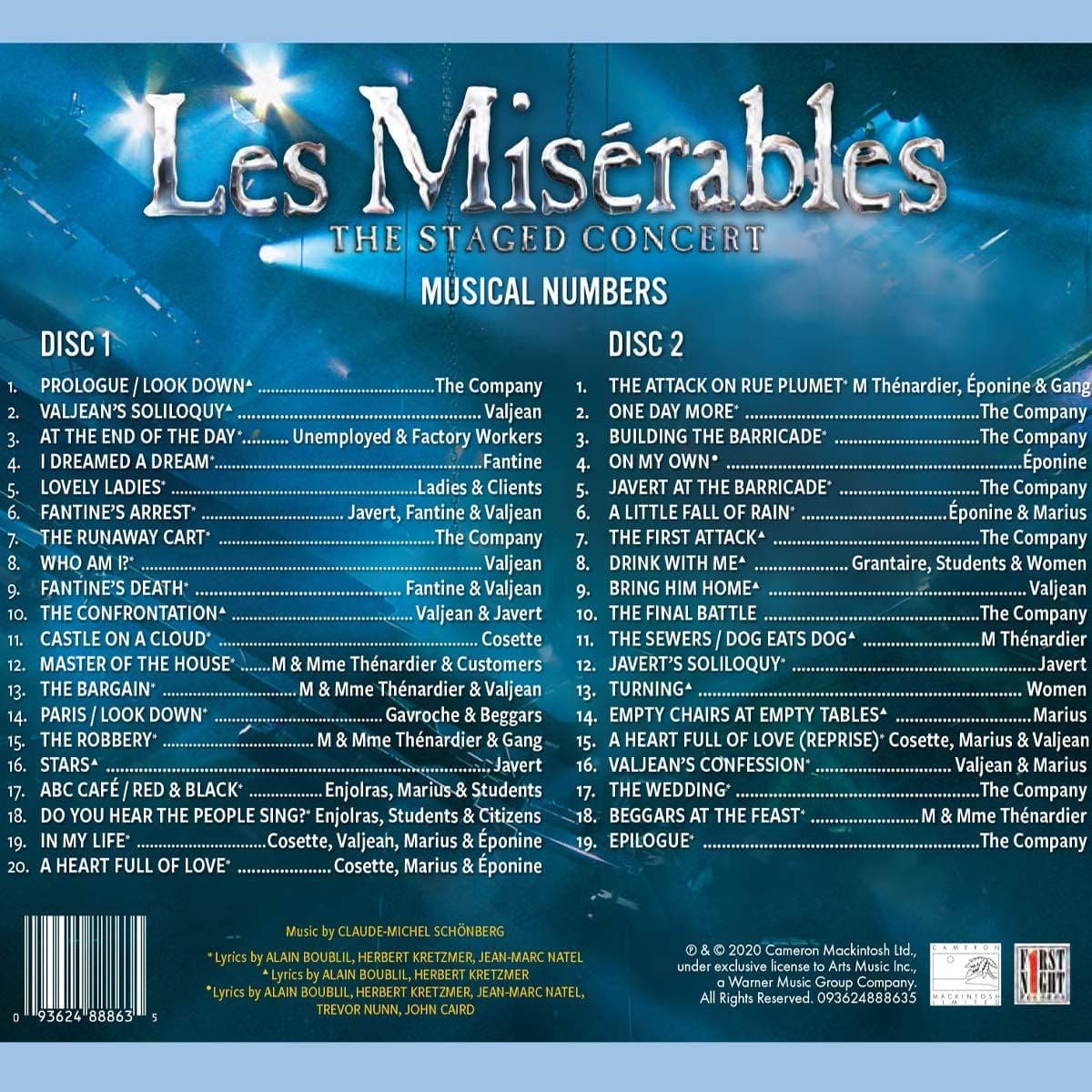 Les Miserables 2020 The Staged Concert Cast CD – Dress Circle Of London